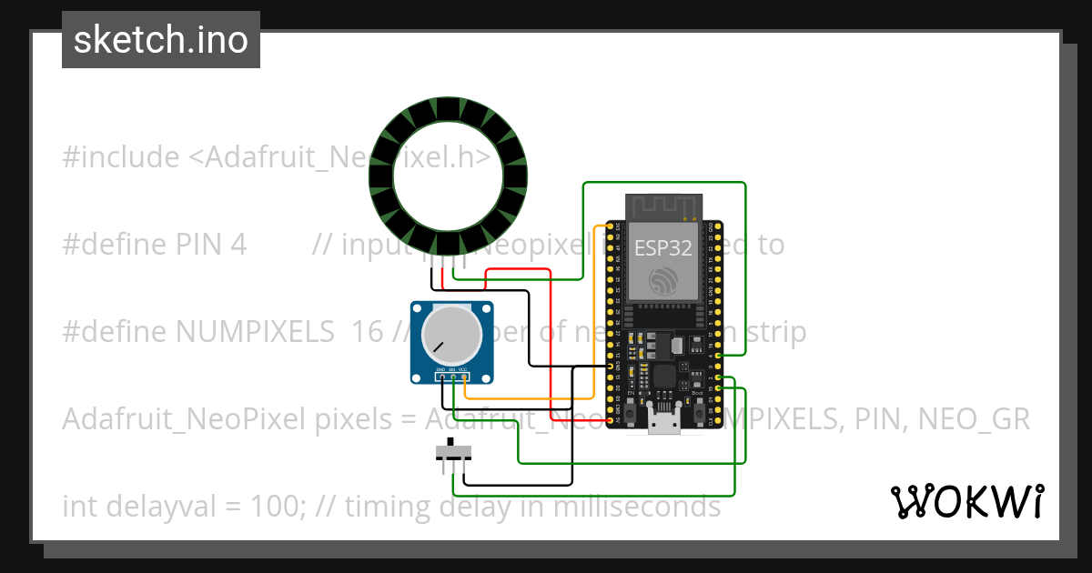 Neopixel z ESP32 - Wokwi ESP32, STM32, Arduino Simulator