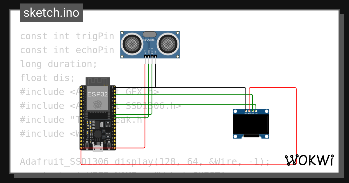 Ultrasonic Sensor Wokwi Esp32 Stm32 Arduino Simulator 3029