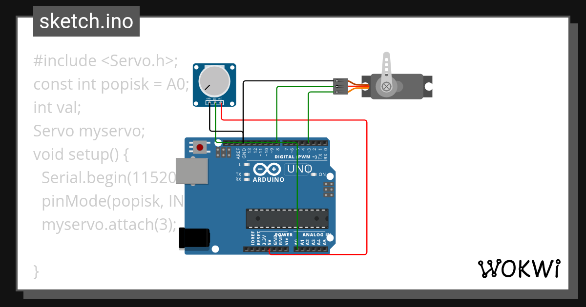 easy control of the servo board - Wokwi ESP32, STM32, Arduino Simulator