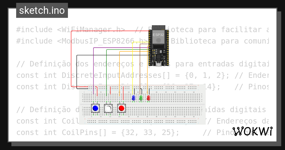 Modbus Tcpip Machine Basic Esp32 11 Variáveis Digitais Wokwi Esp32 Stm32 Arduino