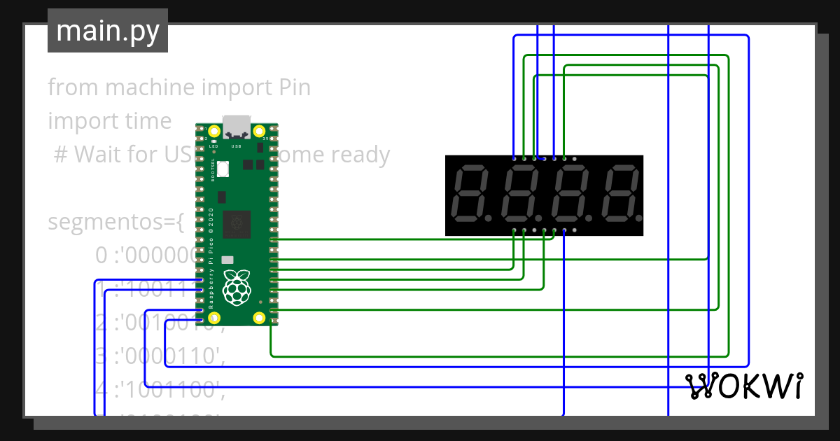 7 Segmentos Wokwi Esp32 Stm32 Arduino Simulator 2303