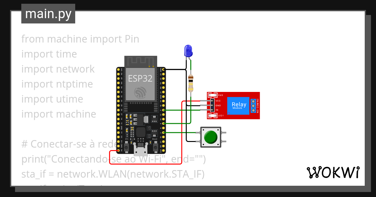 TCC Inicio Rapido + Botão - Wokwi ESP32, STM32, Arduino Simulator