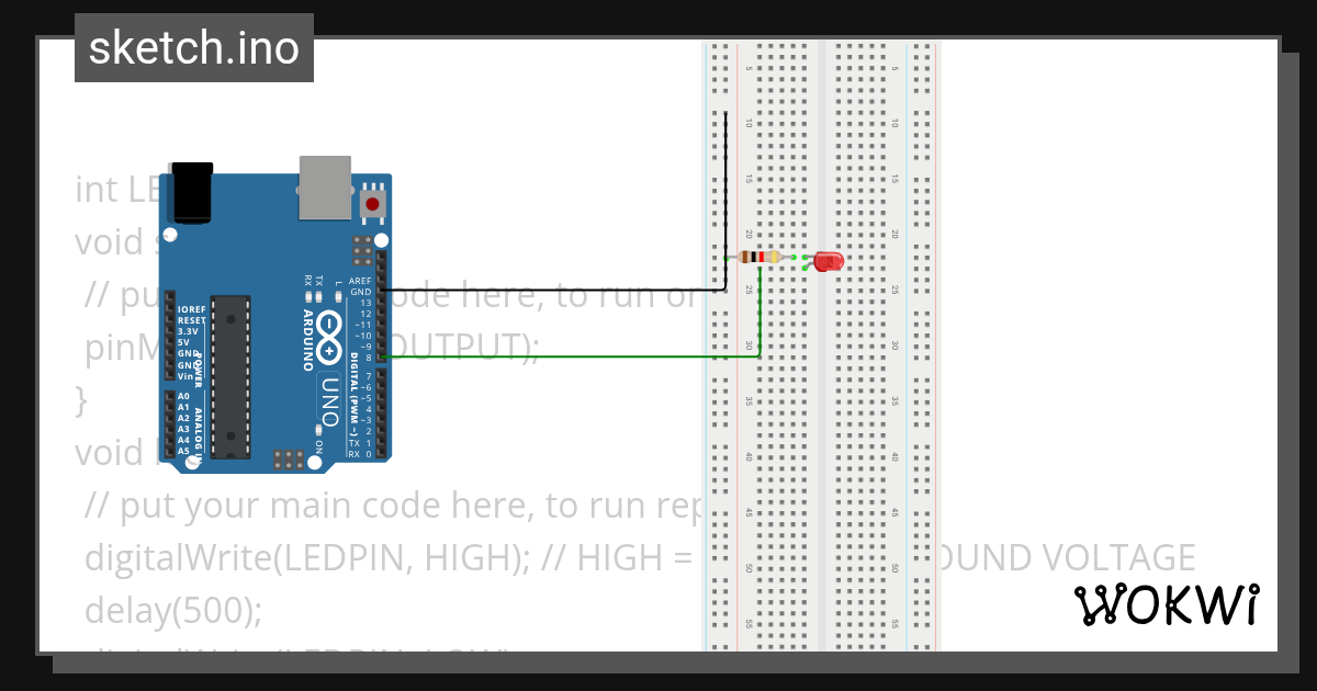 BLinking LHight - Wokwi ESP32, STM32, Arduino Simulator