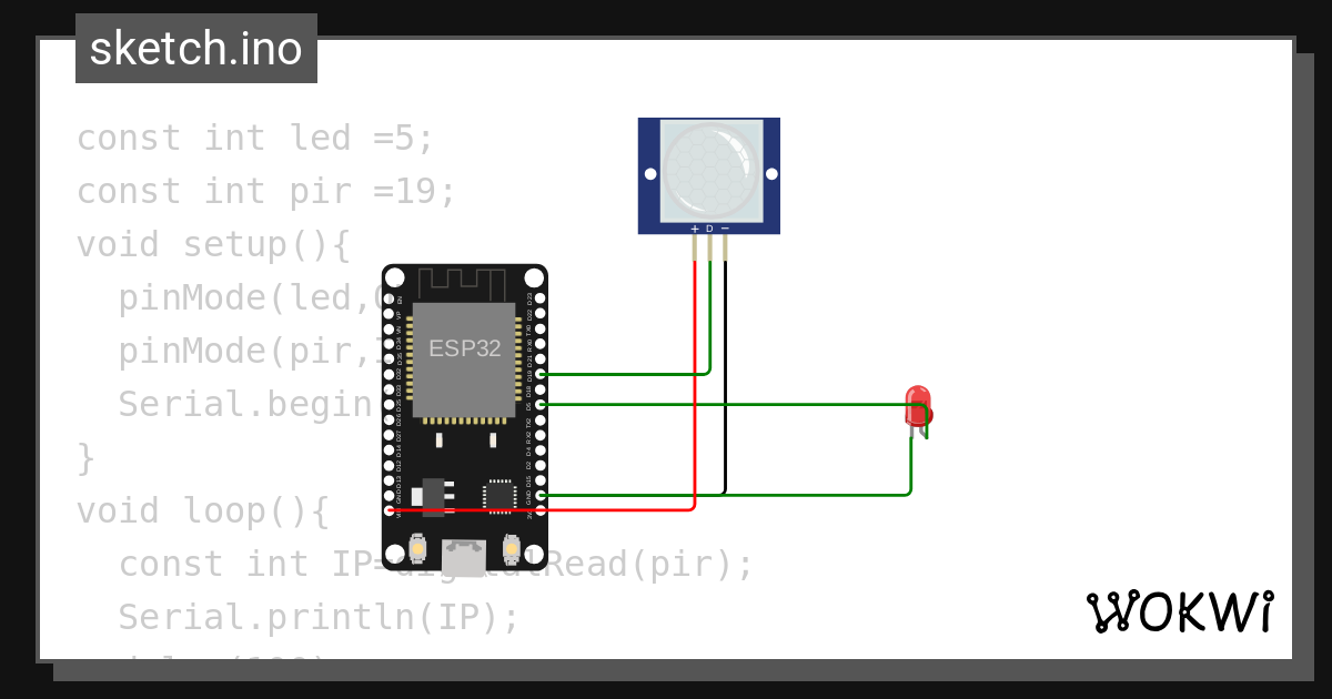 Pir Motion Sensor Wokwi Esp32 Stm32 Arduino Simulator 9730