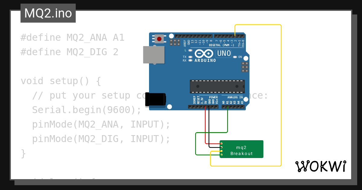 Mq2 Gas Sensor Wokwi Esp32 Stm32 Arduino Simulator