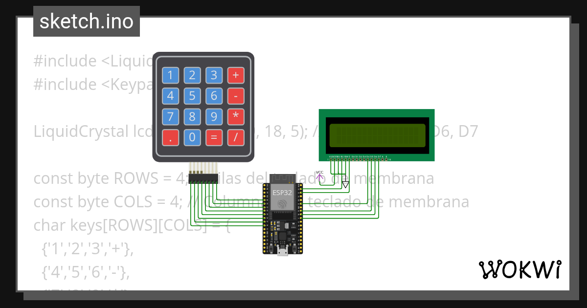 Calculadora - Wokwi ESP32, STM32, Arduino Simulator