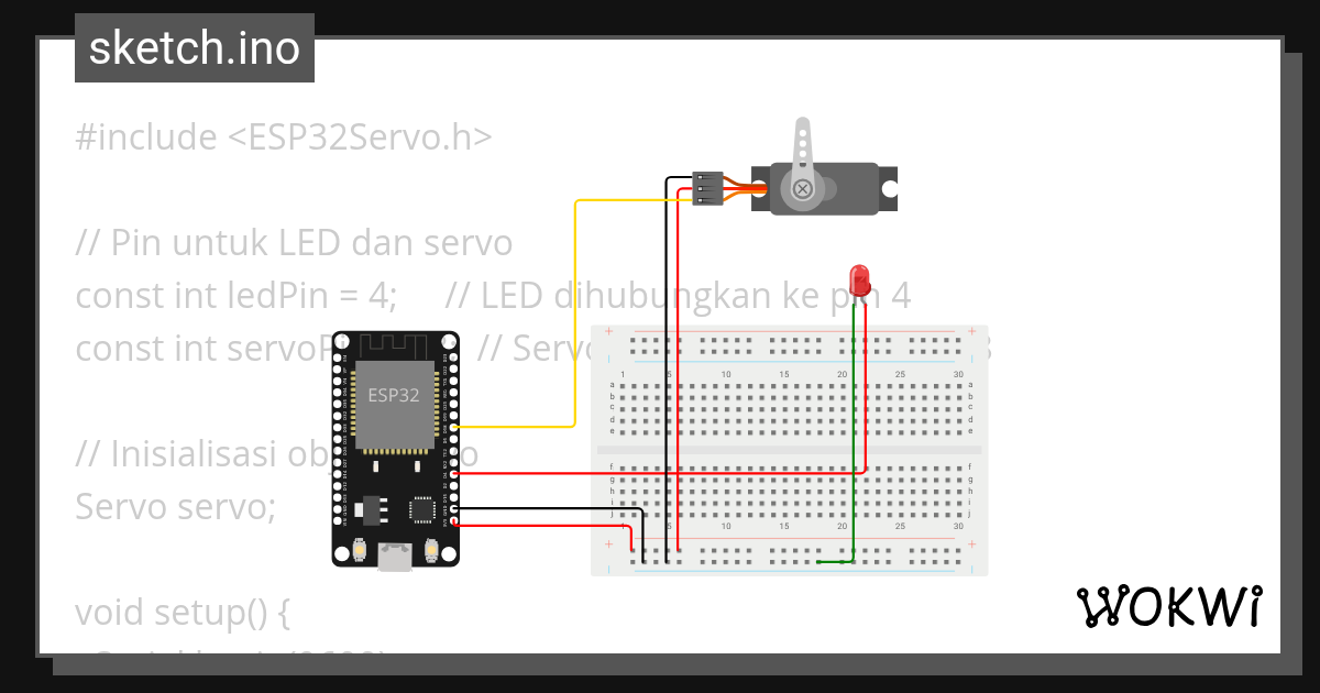 percobaan servo - Wokwi ESP32, STM32, Arduino Simulator