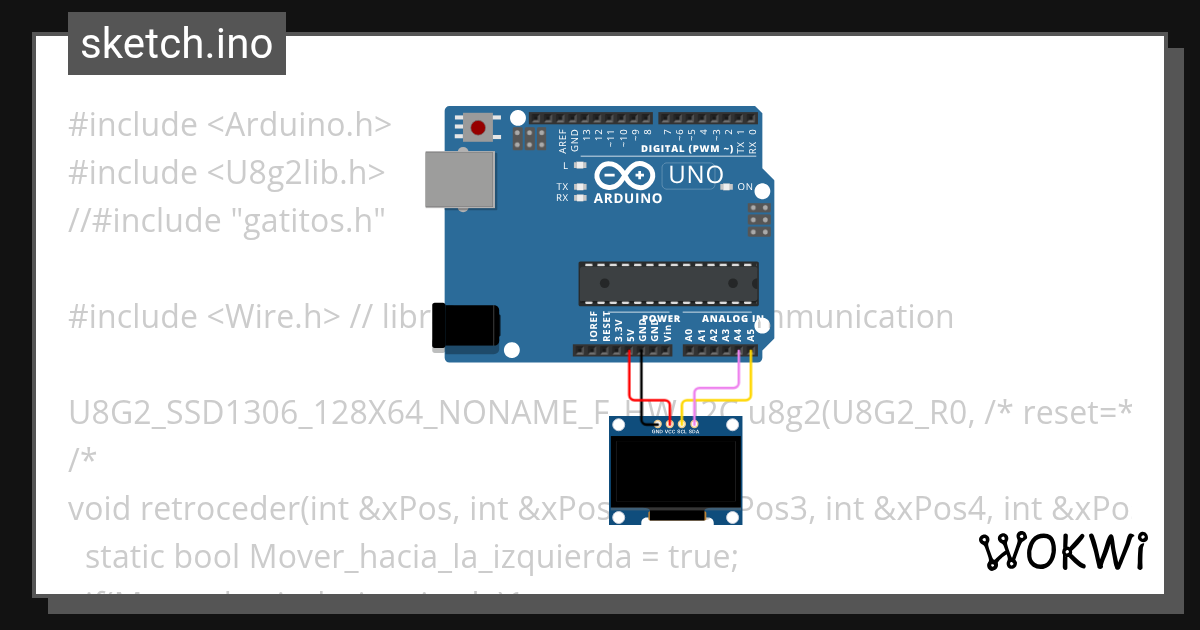 Probando el Oled - Wokwi ESP32, STM32, Arduino Simulator