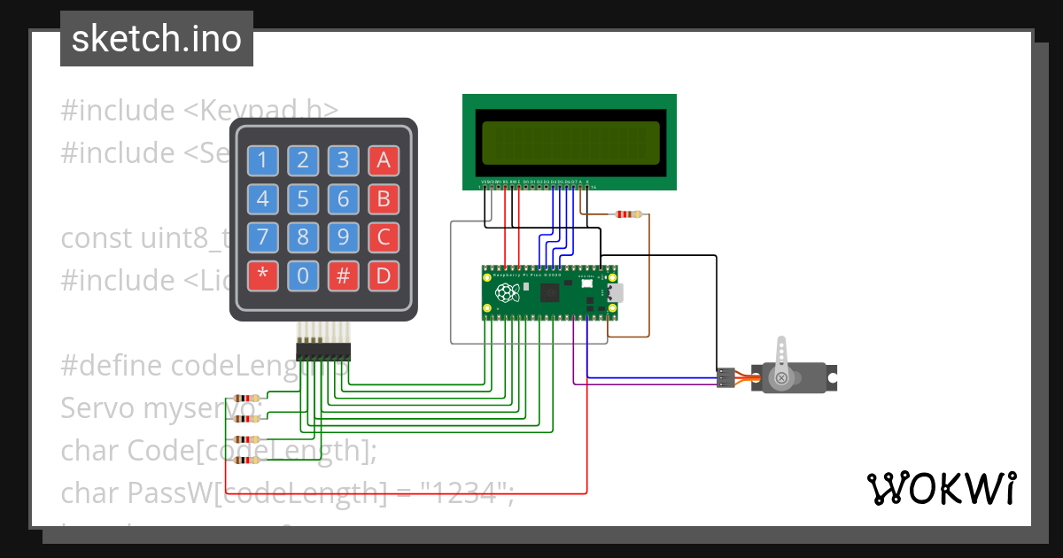Smart Door Locking System using Raspberry Pi Copy - Wokwi ESP32, STM32, Arduino Simulator