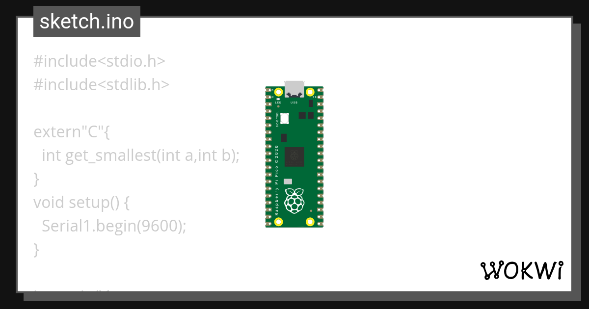 Smallest of 2 Numbers - Wokwi ESP32, STM32, Arduino Simulator