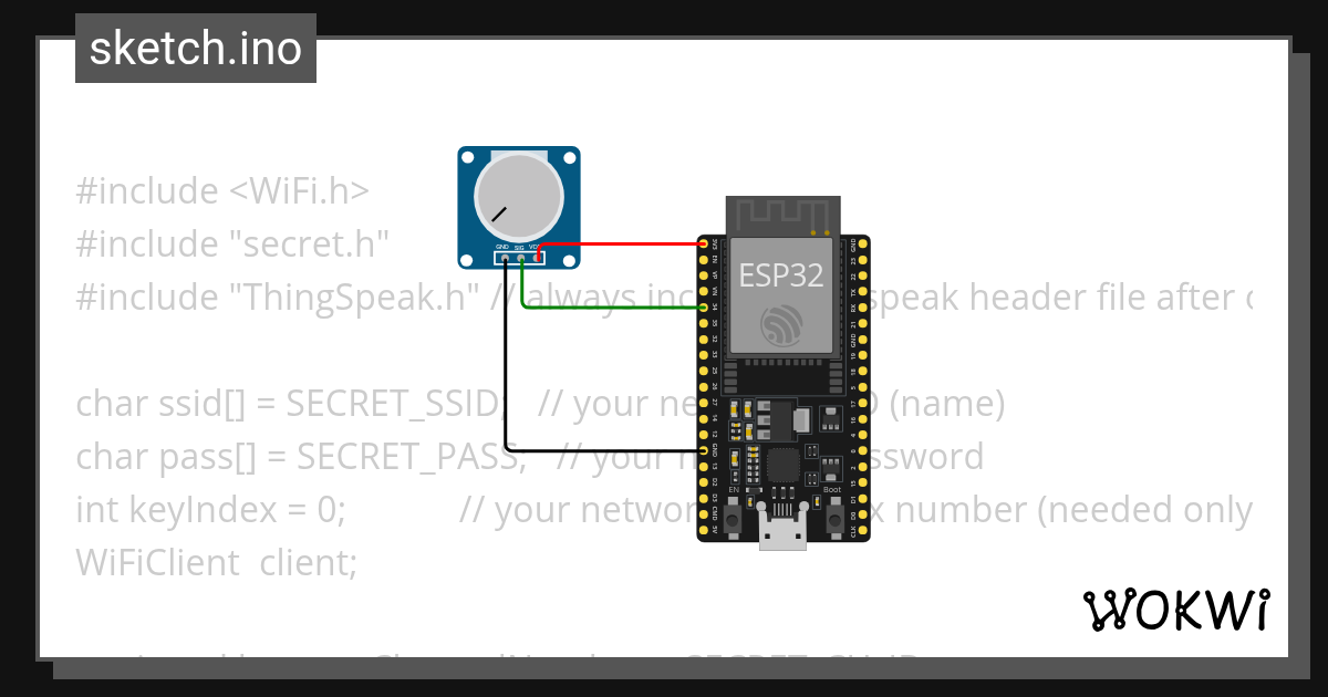 Potentiometer Wokwi Esp32 Stm32 Arduino Simulator 