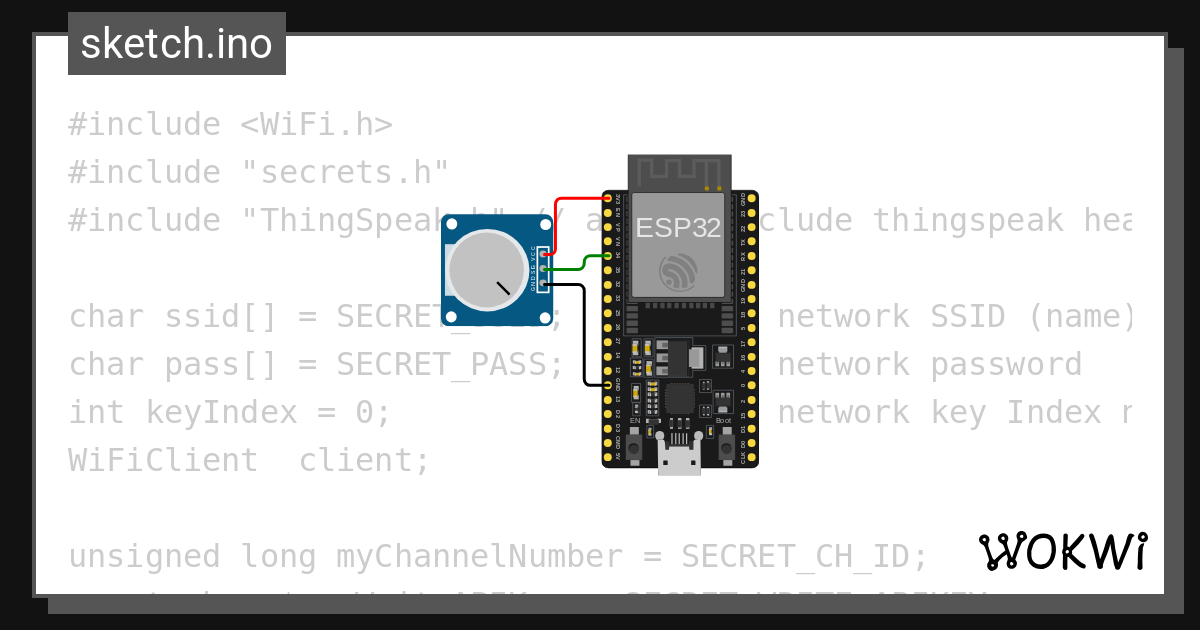 Esp32 Connected To Thing Speak Wokwi Esp32 Stm32 Arduino Simulator