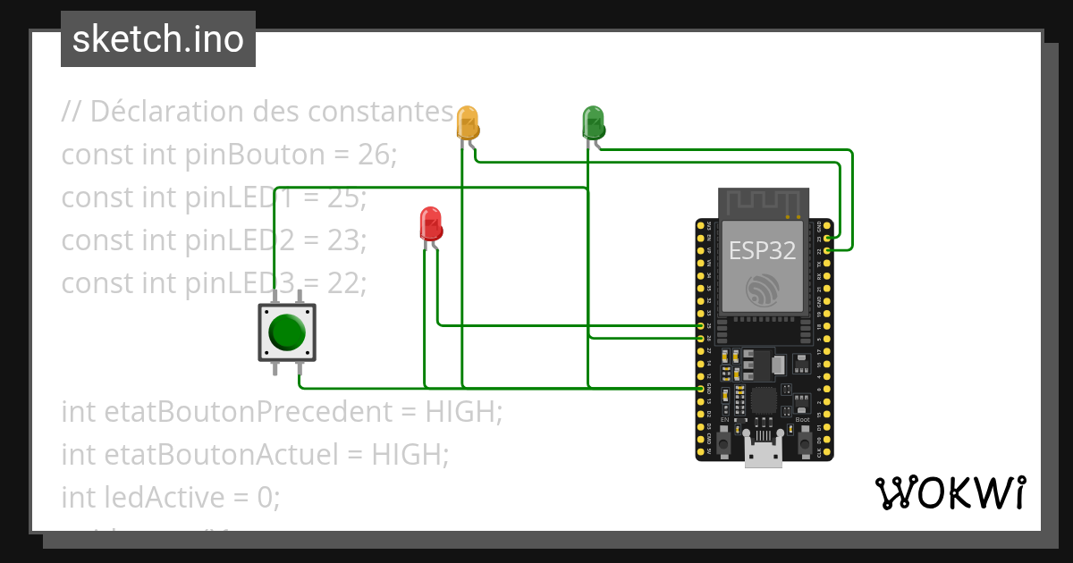 td 2 ex 2 - Wokwi ESP32, STM32, Arduino Simulator td 2 ex 2 - Wokwi ESP32, STM32, Arduino Simulator