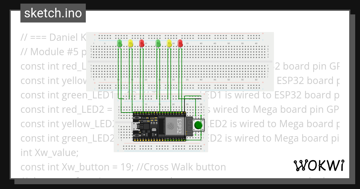 Module 5 Daniel Kruzel x2 - Wokwi ESP32, STM32, Arduino Simulator