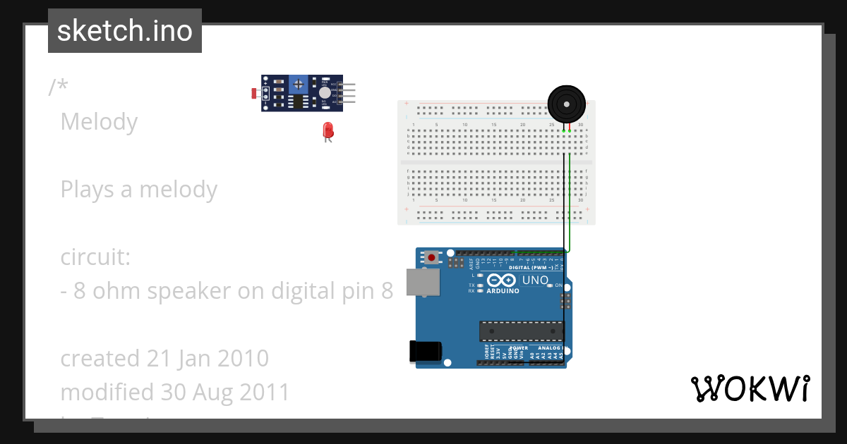 ISCI-275-002: 10_A4: Piezo Melody - Wokwi ESP32, STM32, Arduino Simulator