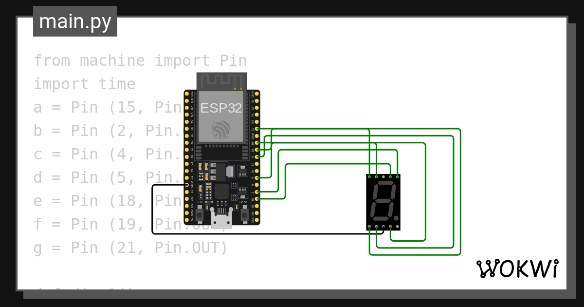 7段数码管 Wokwi Esp32 Stm32 Arduino Simulator 6307