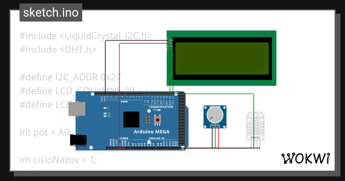displayLiquidCrystal(I2C) - Wokwi ESP32, STM32, Arduino Simulator