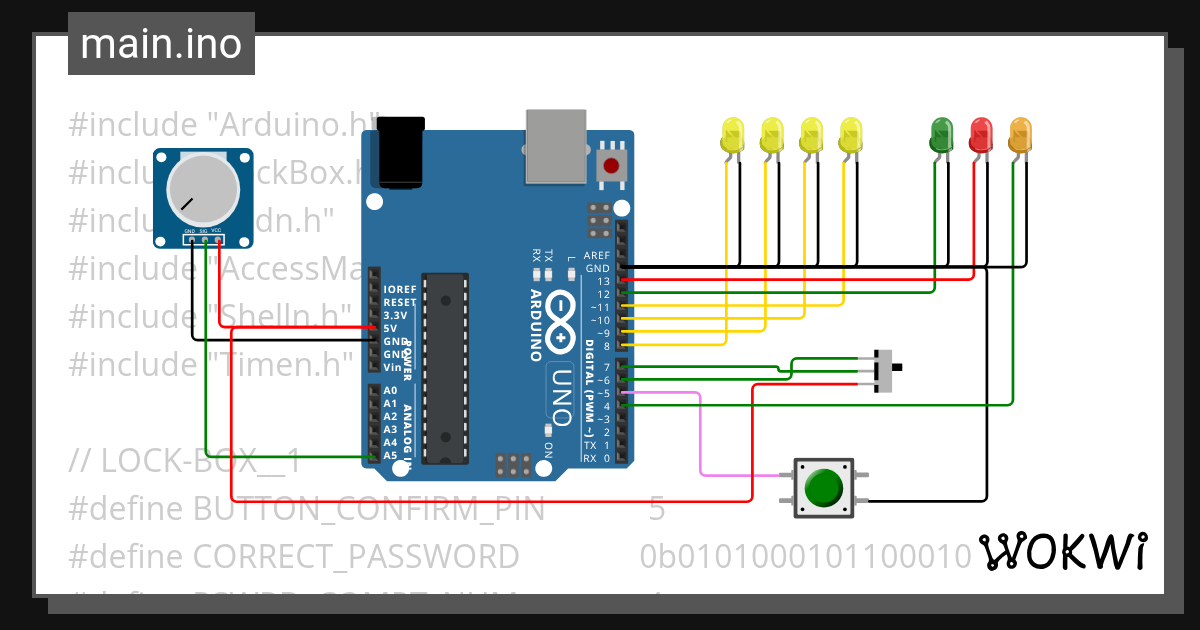 LockBox_v7 - Wokwi ESP32, STM32, Arduino Simulator