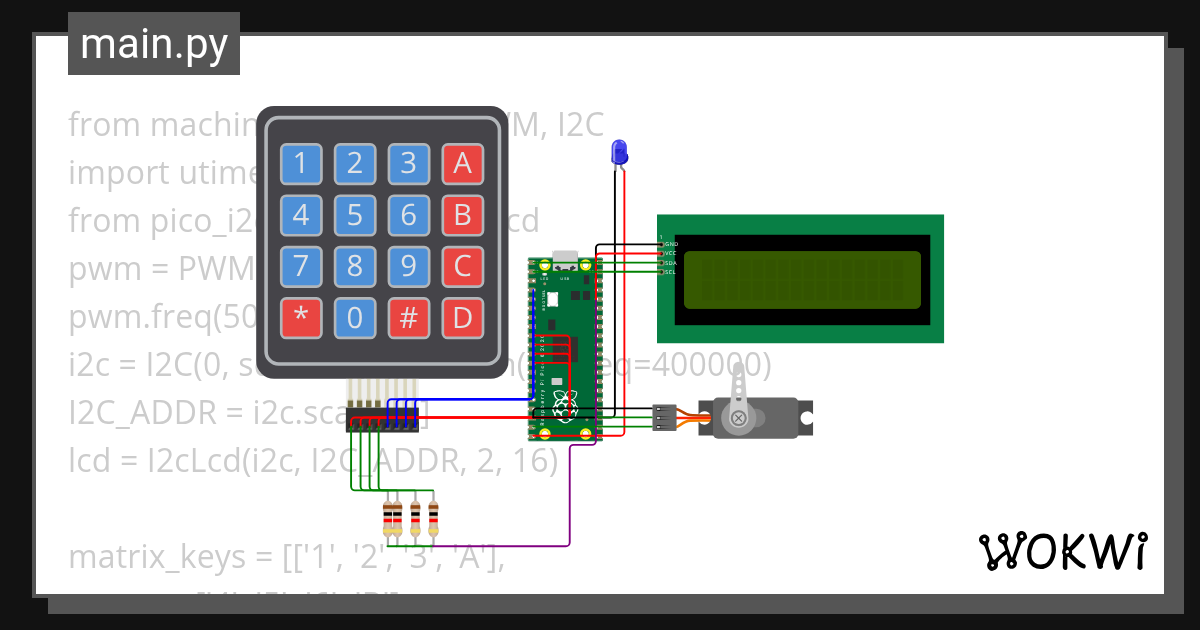 Electronic Safety Device for Door lock with Raspberry Pi PICO project by (vidya sagar) - Wokwi ...
