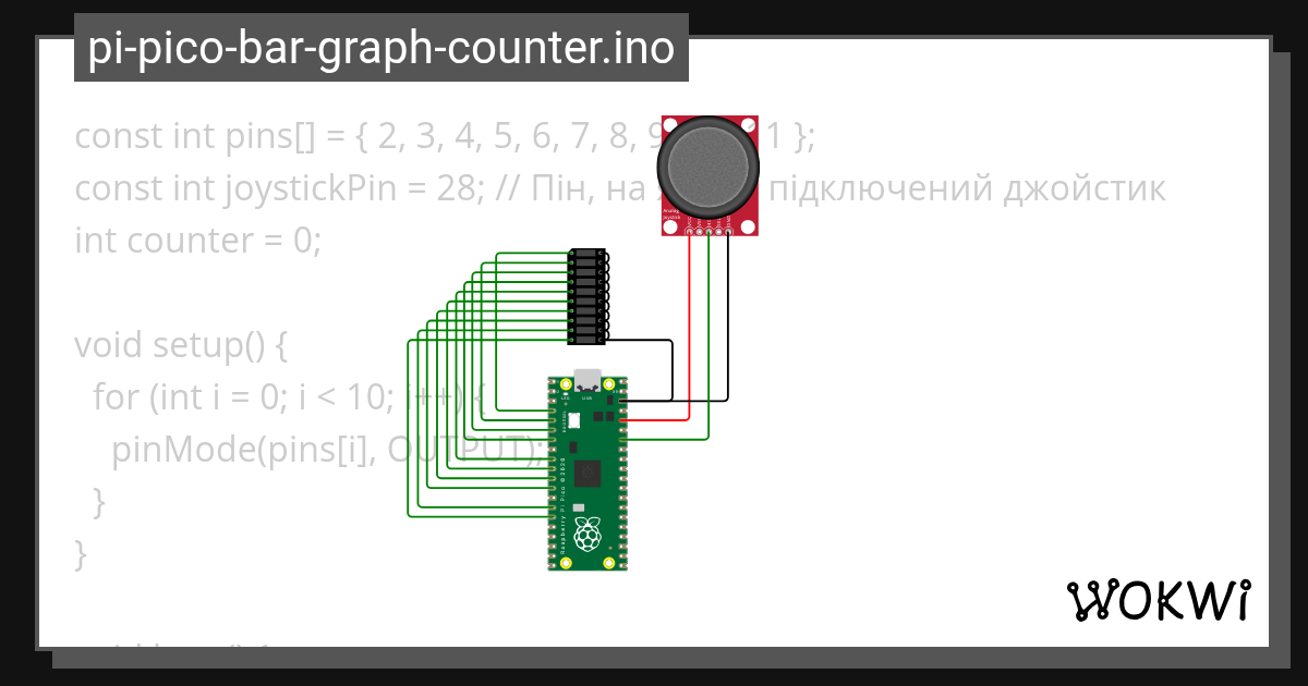 pi-pico-bar-graph-counter.ino Copy (3) - Wokwi ESP32, STM32, Arduino Simulator