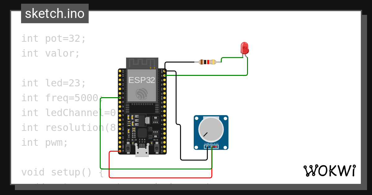 clase 19-04 pontenciometro y led - Wokwi ESP32, STM32, Arduino Simulator clase 19-04 pontenciometro y led - Wokwi ESP32, STM32, Arduino Simulator