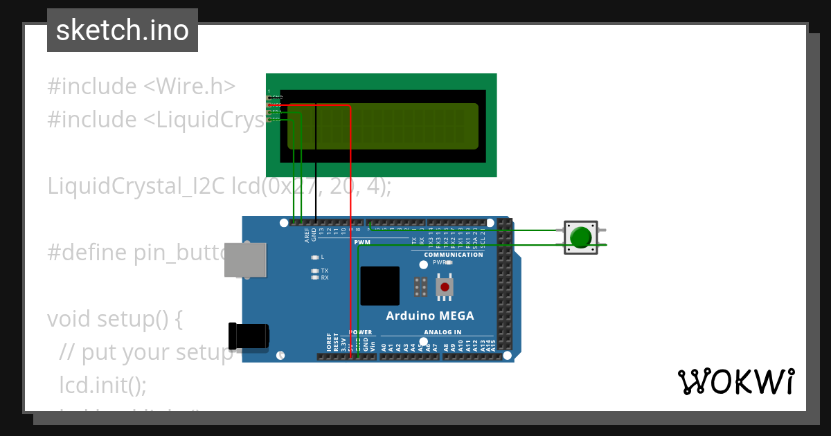 I2C LCD - Wokwi ESP32, STM32, Arduino Simulator