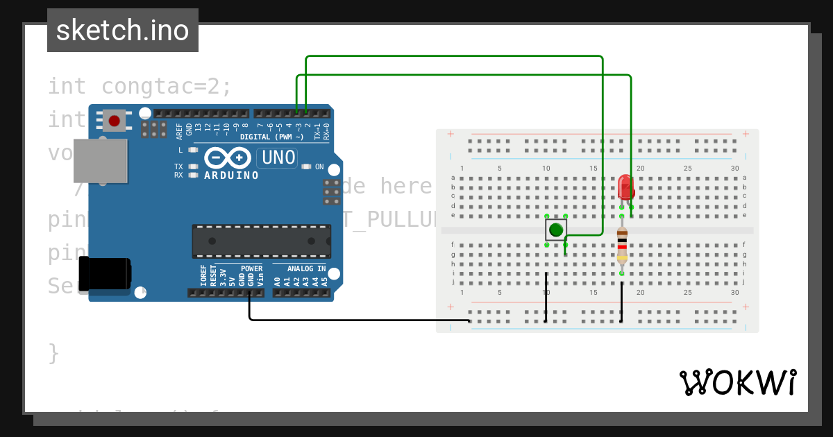 Nháy đèn Led Wokwi Esp32 Stm32 Arduino Simulator