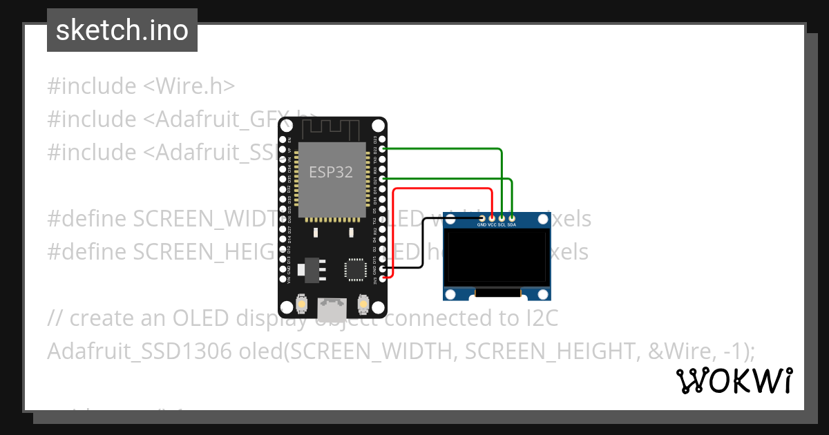 [HandsOn] Simple ESP32 OLED - Wokwi ESP32, STM32, Arduino Simulator