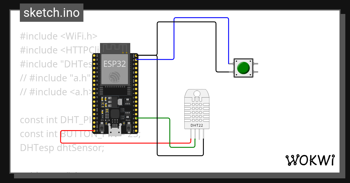 line傳送溫溼度 - Wokwi ESP32, STM32, Arduino Simulator