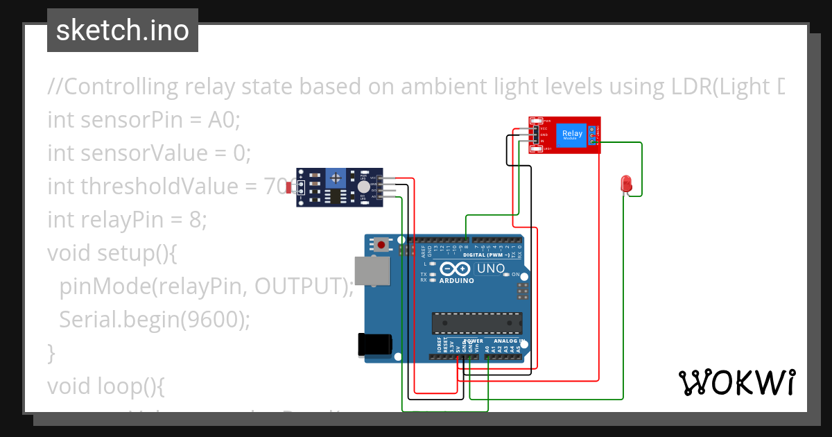 LDR 03-01 - Wokwi ESP32, STM32, Arduino Simulator