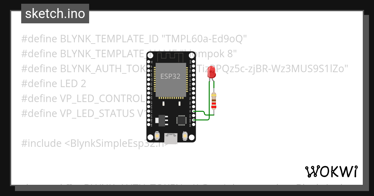 LED Blinking PKTM kel 8 - Wokwi ESP32, STM32, Arduino Simulator