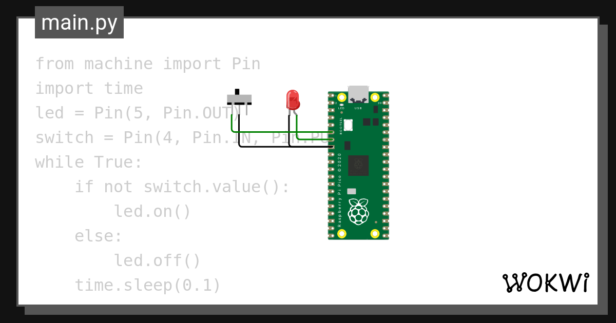 Blink And Switch With Micropython Copy Wokwi Esp32 Stm32 Arduino Simulator