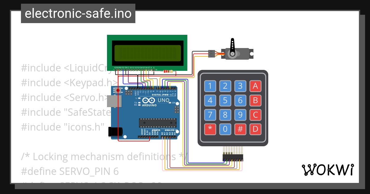 Electronic Safety Device for Door lock Copy - Wokwi ESP32, STM32, Arduino Simulator