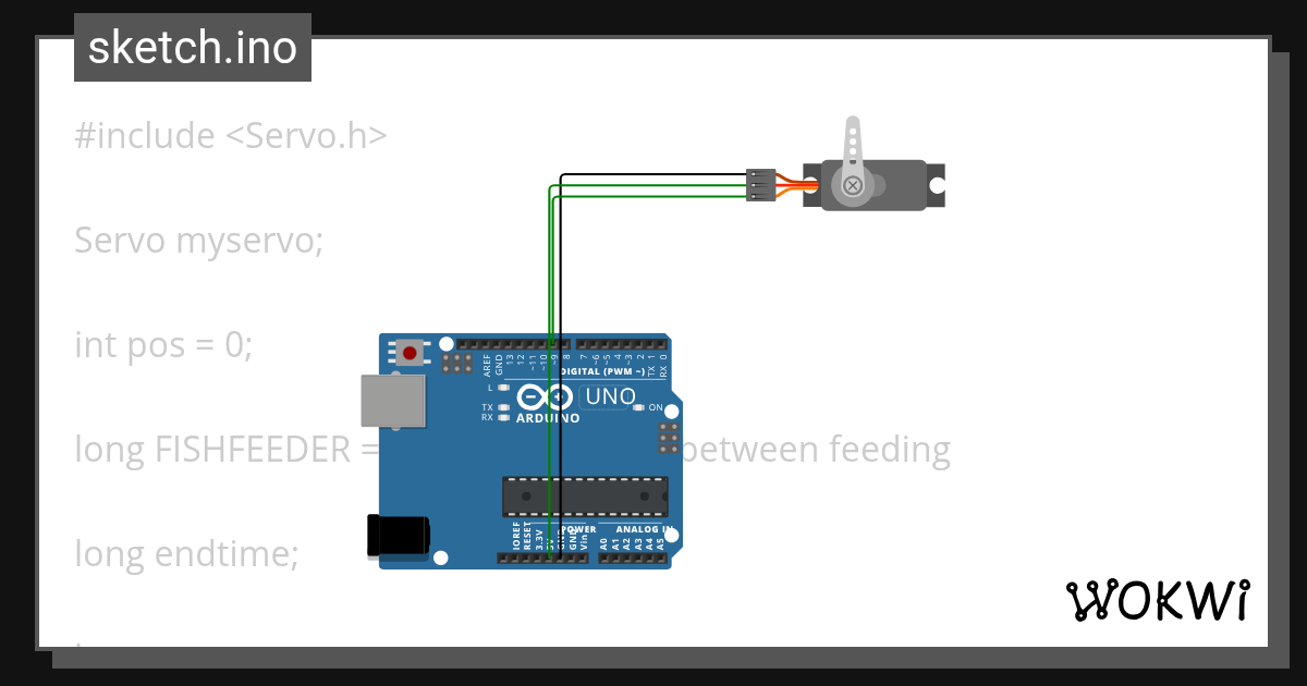 automatic fish feeder Copy - Wokwi ESP32, STM32, Arduino Simulator