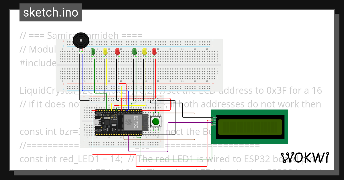 module 6 - Samira Hamideh - Wokwi ESP32, STM32, Arduino Simulator