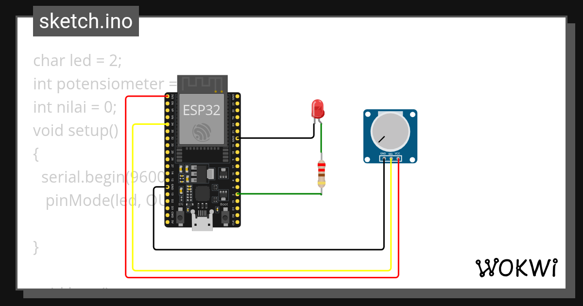 Mengendalikan Led Dengan Pwm Wokwi Esp32 Stm32 Arduino Simulator