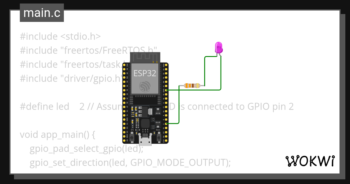 toggle led - Wokwi ESP32, STM32, Arduino Simulator