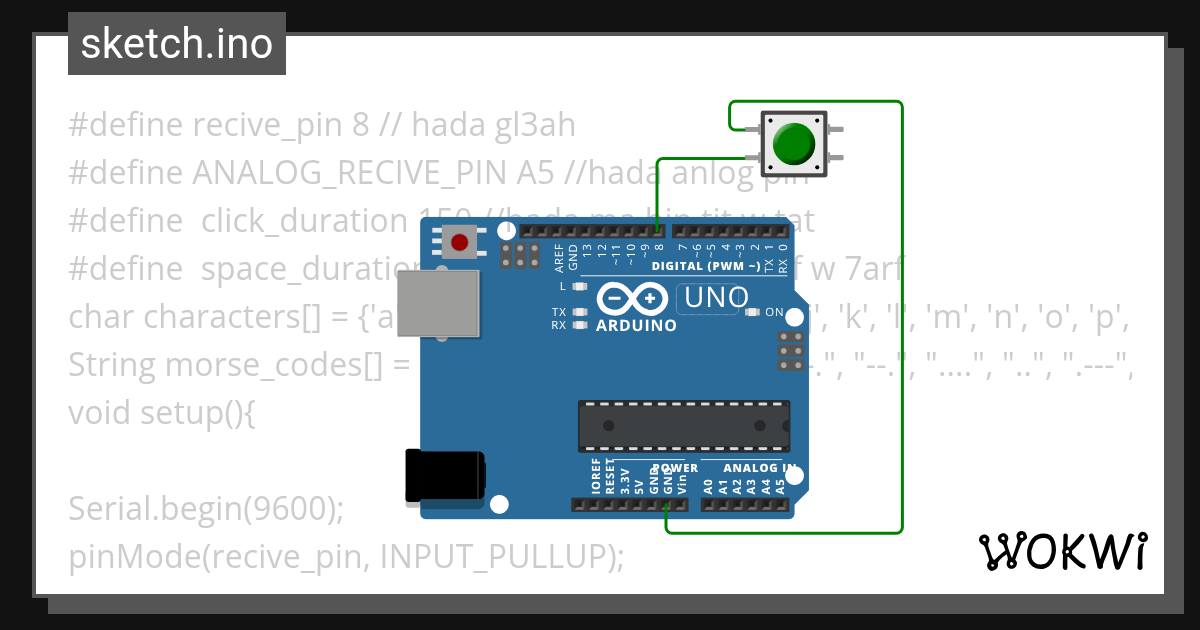 morseCode(decipher) - Wokwi ESP32, STM32, Arduino Simulator