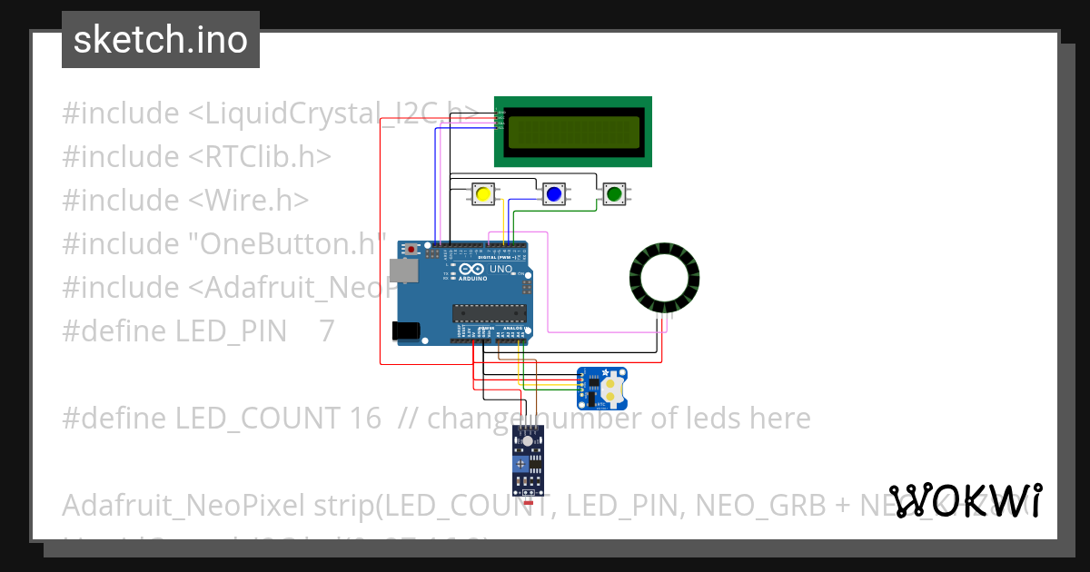 RTC LCD CLOCK Copy - Wokwi ESP32, STM32, Arduino Simulator