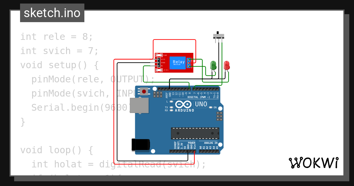 Rele Va Swich Wokwi Esp32 Stm32 Arduino Simulator 