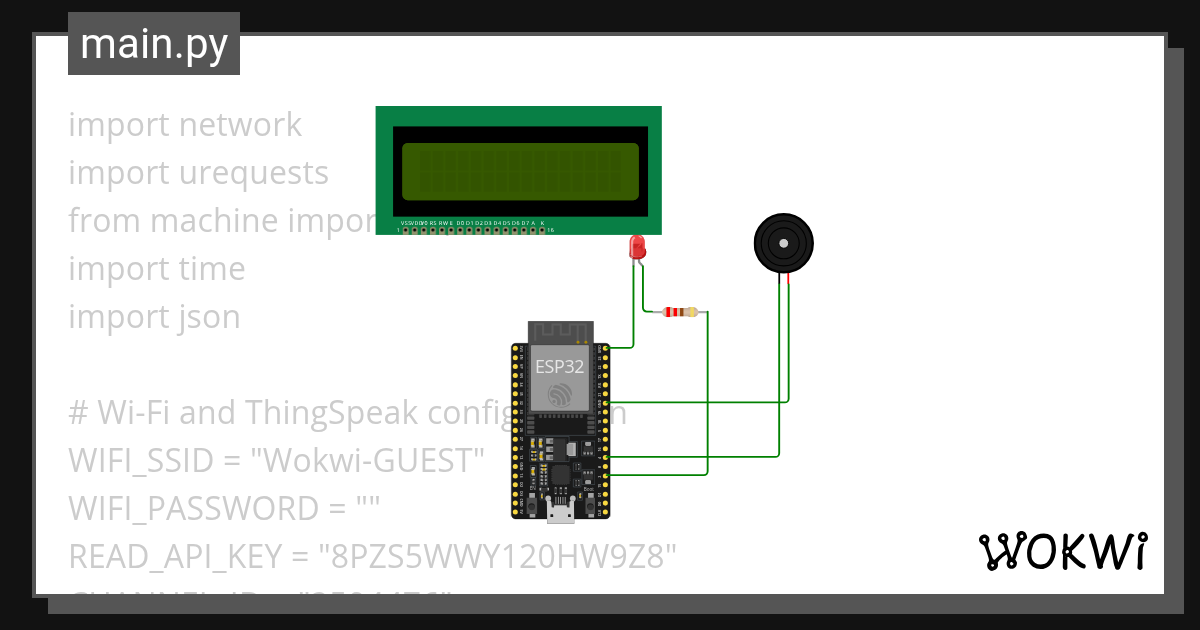 Iot Project Alarm Led Working Wokwi Esp32 Stm32 Arduino Simulator 6096