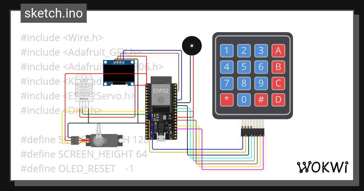 Modul 5 Buatlah Smart Security Locker Barang no buzzer - Wokwi ESP32, STM32, Arduino Simulator