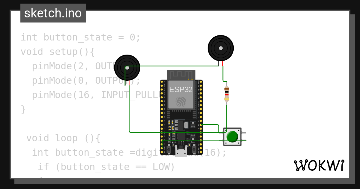 2 Buzer Wokwi Esp32 Stm32 Arduino Simulator