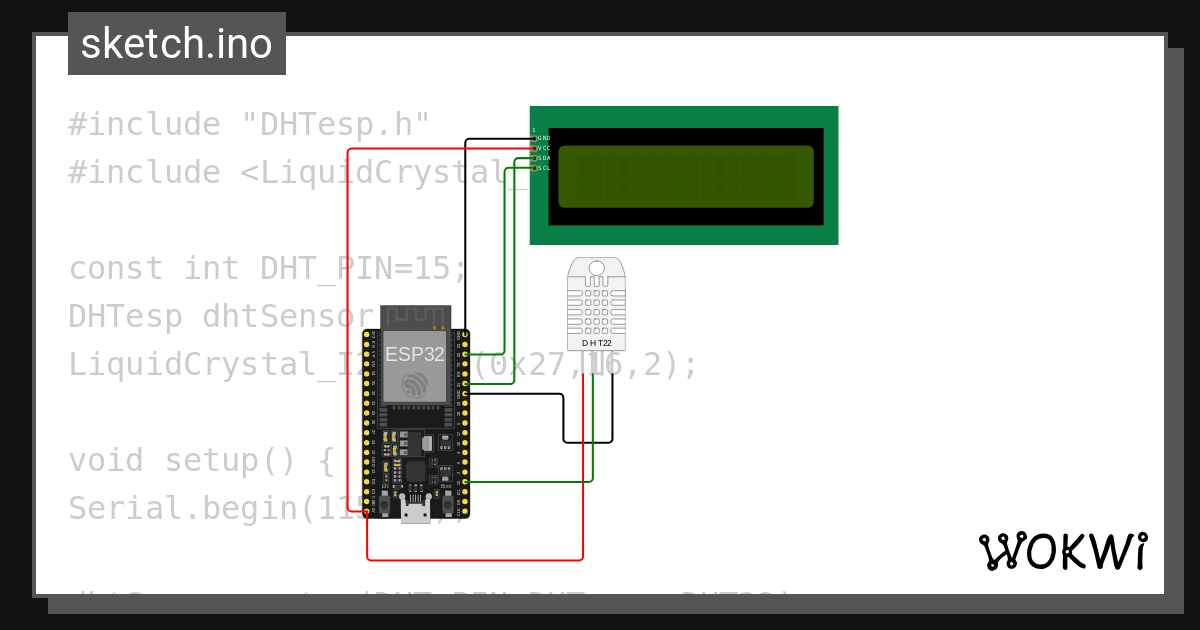L2c 溫度計 Wokwi Esp32 Stm32 Arduino Simulator 9359