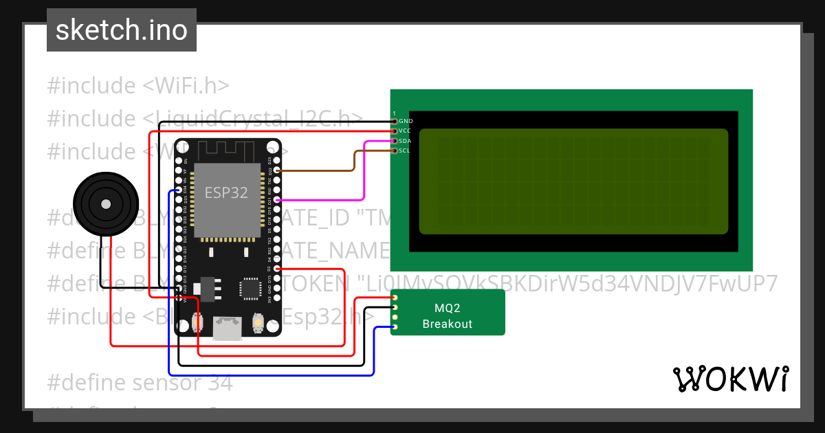 Gas Sensor Project 30 Copy - Wokwi ESP32, STM32, Arduino Simulator