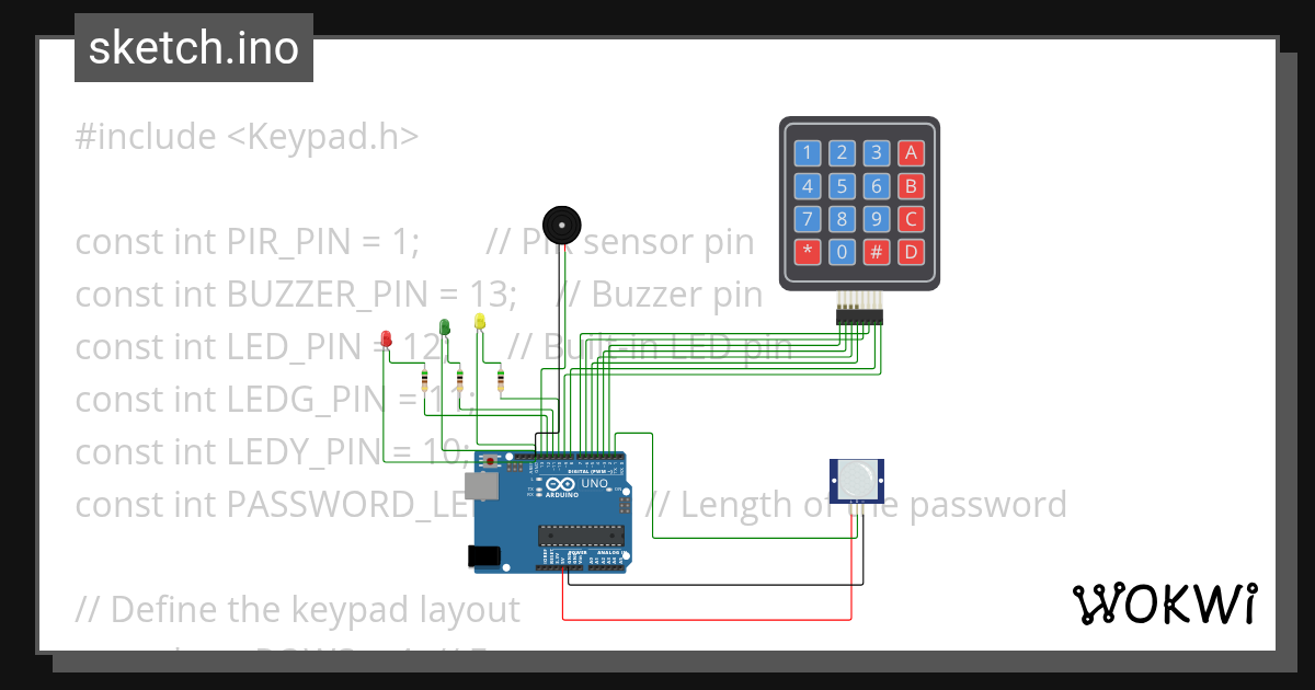 Alarm System Wokwi Esp32 Stm32 Arduino Simulator 4615