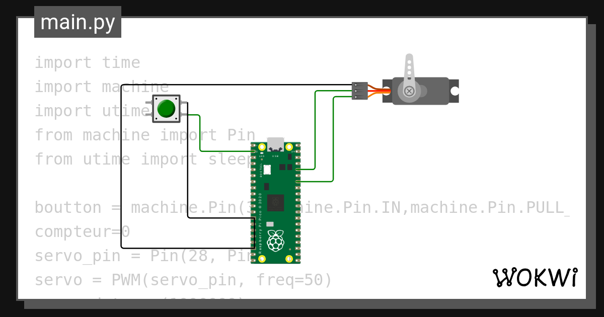 Bouton Servo Interro Wokwi Esp32 Stm32 Arduino Simulator 7374