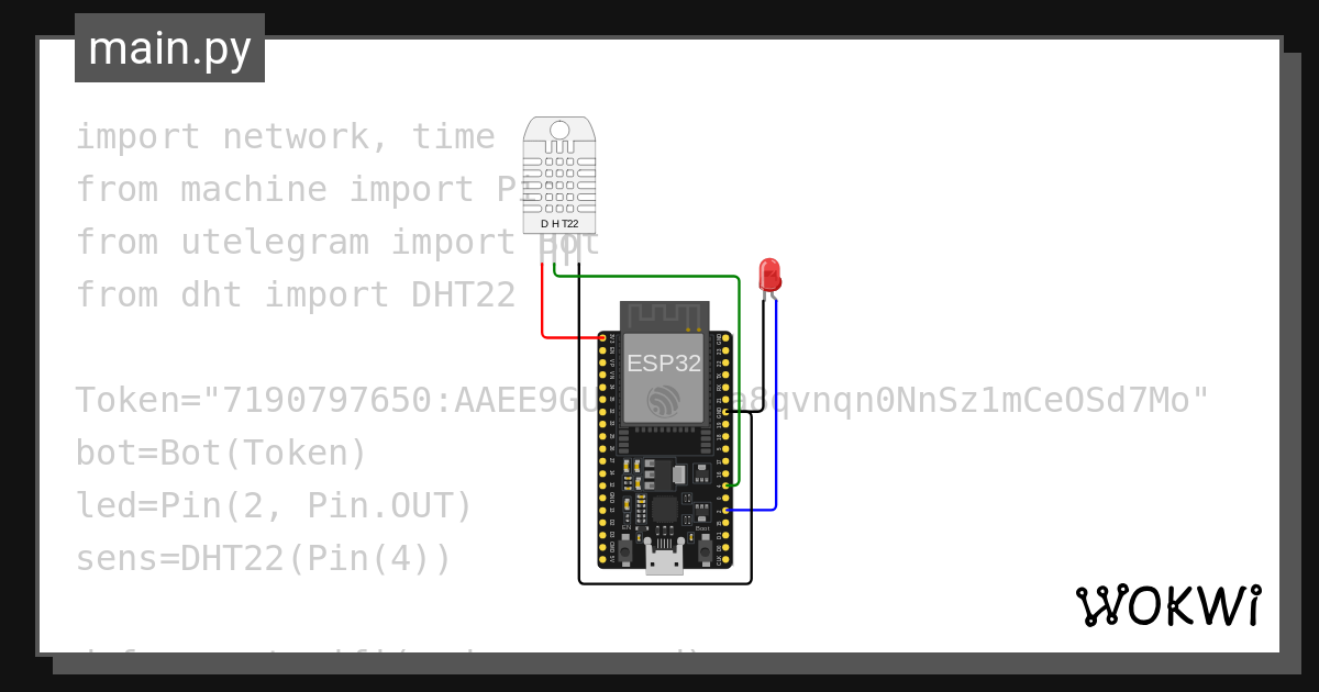 Telegram Sensor Temp Wokwi Esp32 Stm32 Arduino Simulator