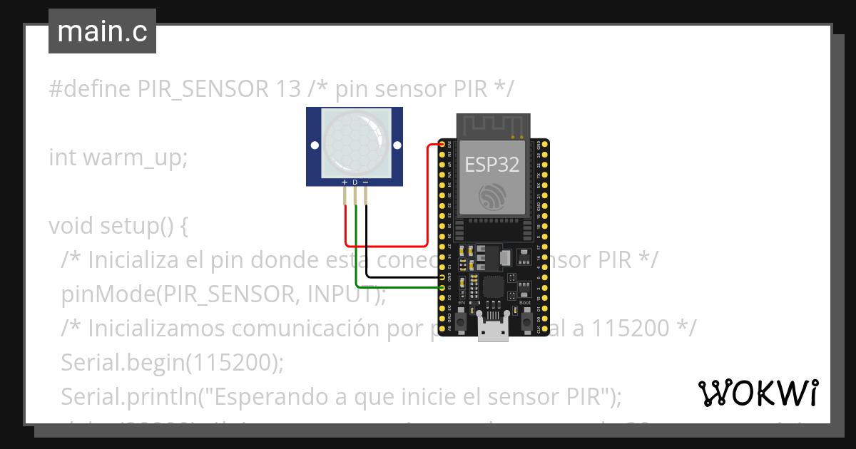 PIR - Wokwi ESP32, STM32, Arduino Simulator
