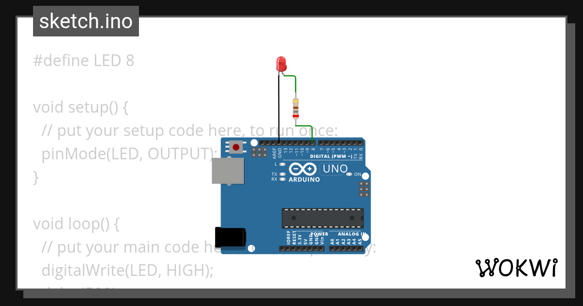 simple_led - Wokwi ESP32, STM32, Arduino Simulator